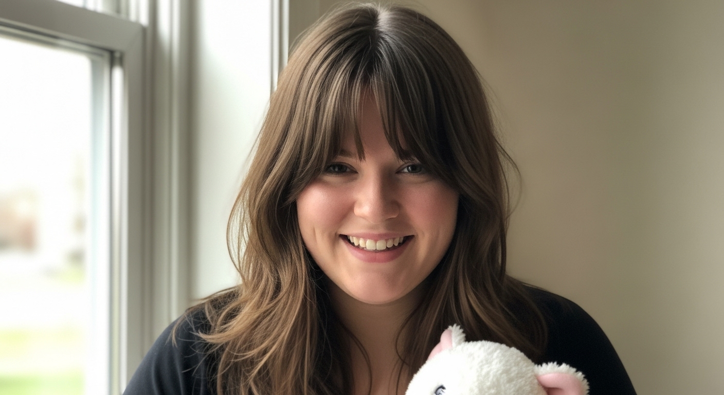 Long Layers & Bangs for Women with Round and Chubby Faces
